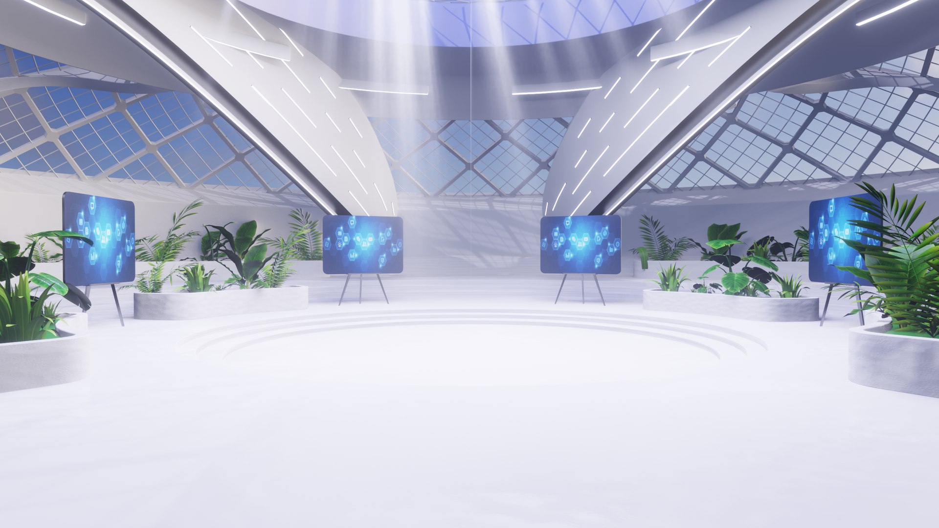 Sci Fi Exhibition Hall Interior Model - TurboSquid 2042587