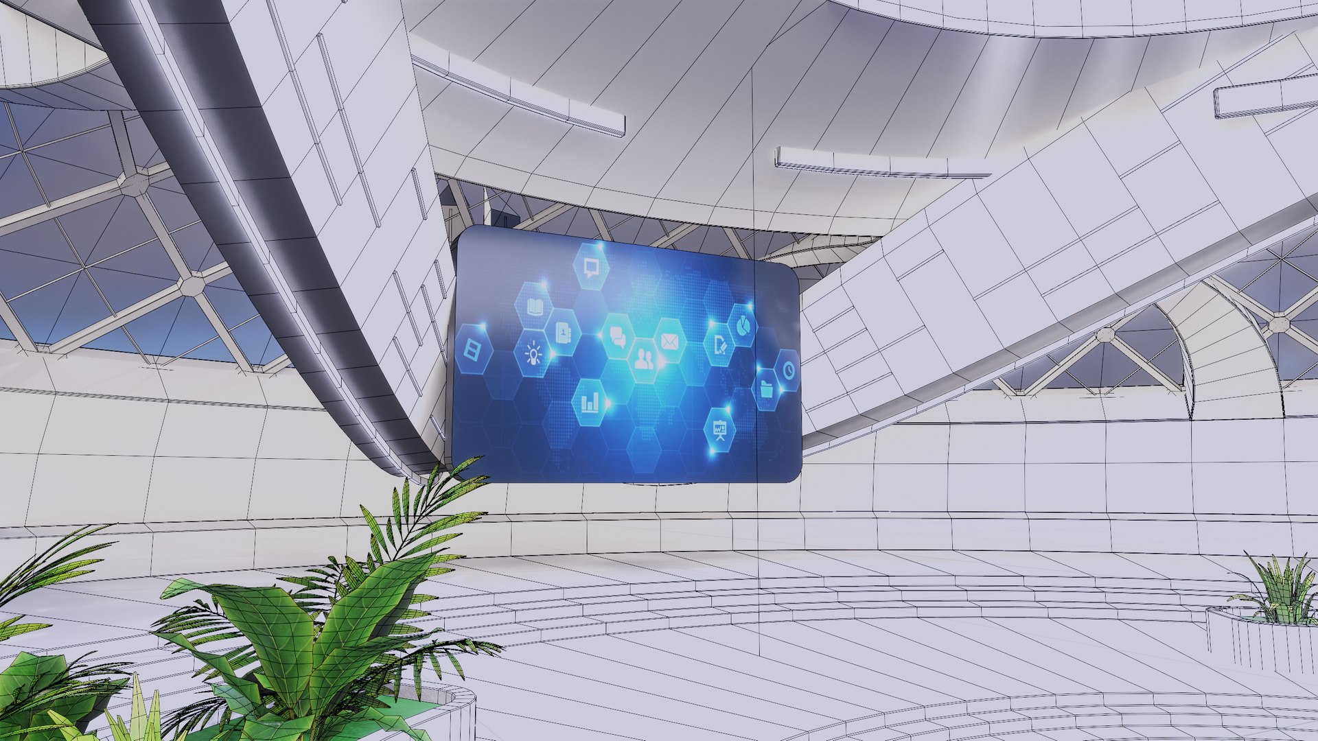 Sci Fi Exhibition Hall Interior Model - TurboSquid 2042587