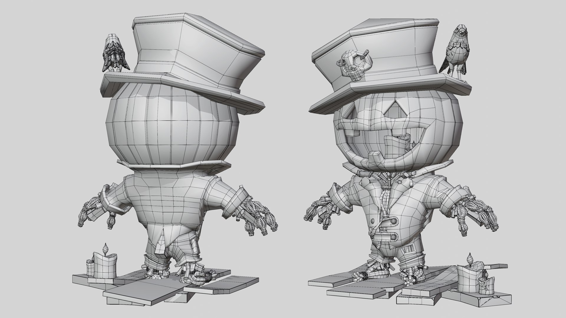 3D Halloween Scarecrow Pumpkin - TurboSquid 2118605