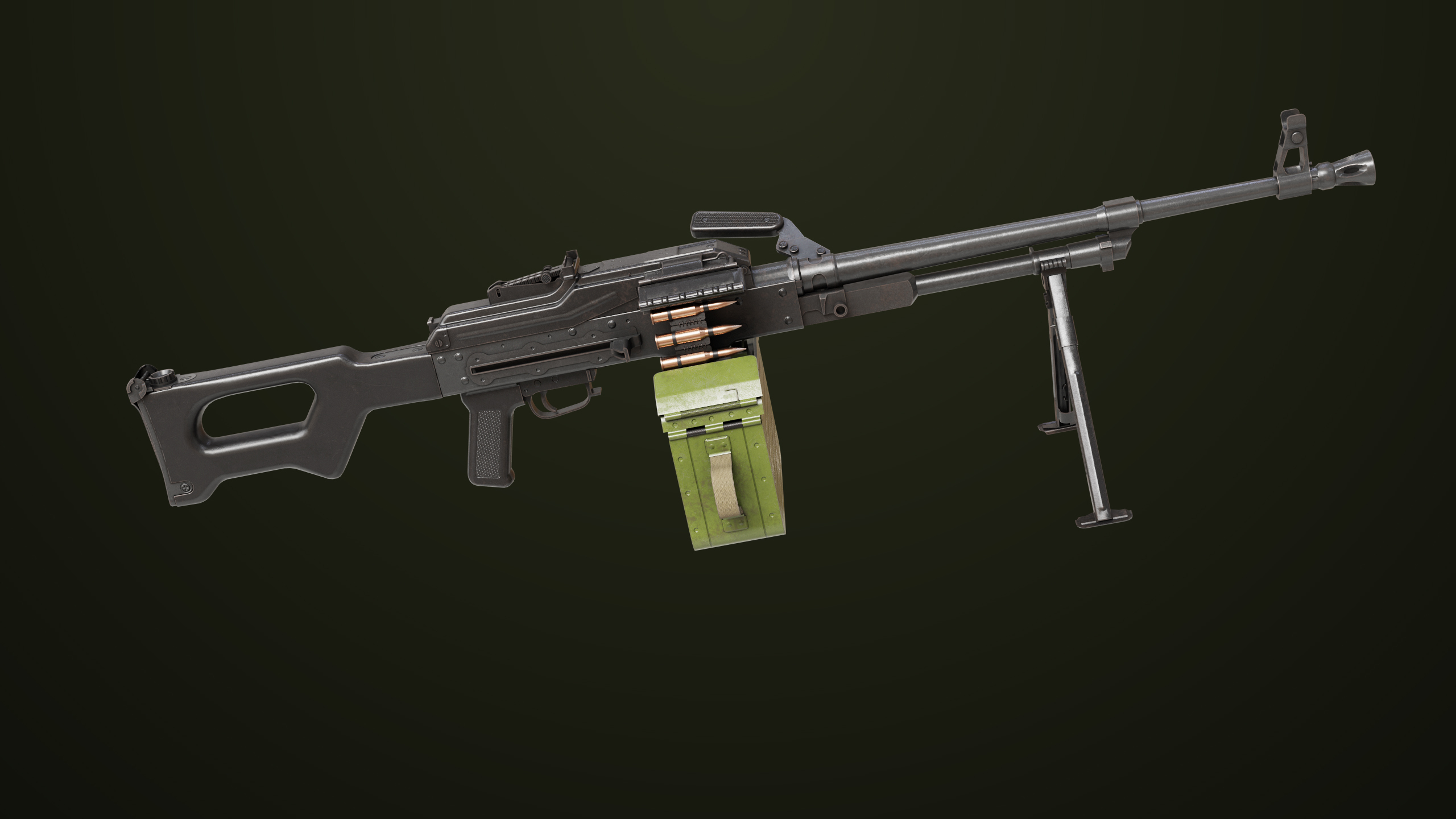 modelo 3d Texturas de Machine Gun 11 Metal All PBR Unity UE ...