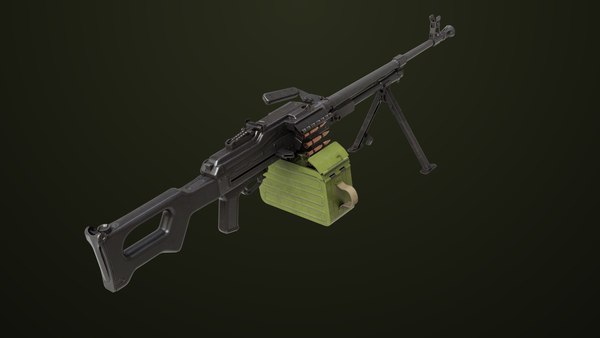 modelo 3d Texturas de Machine Gun 11 Metal All PBR Unity UE ...