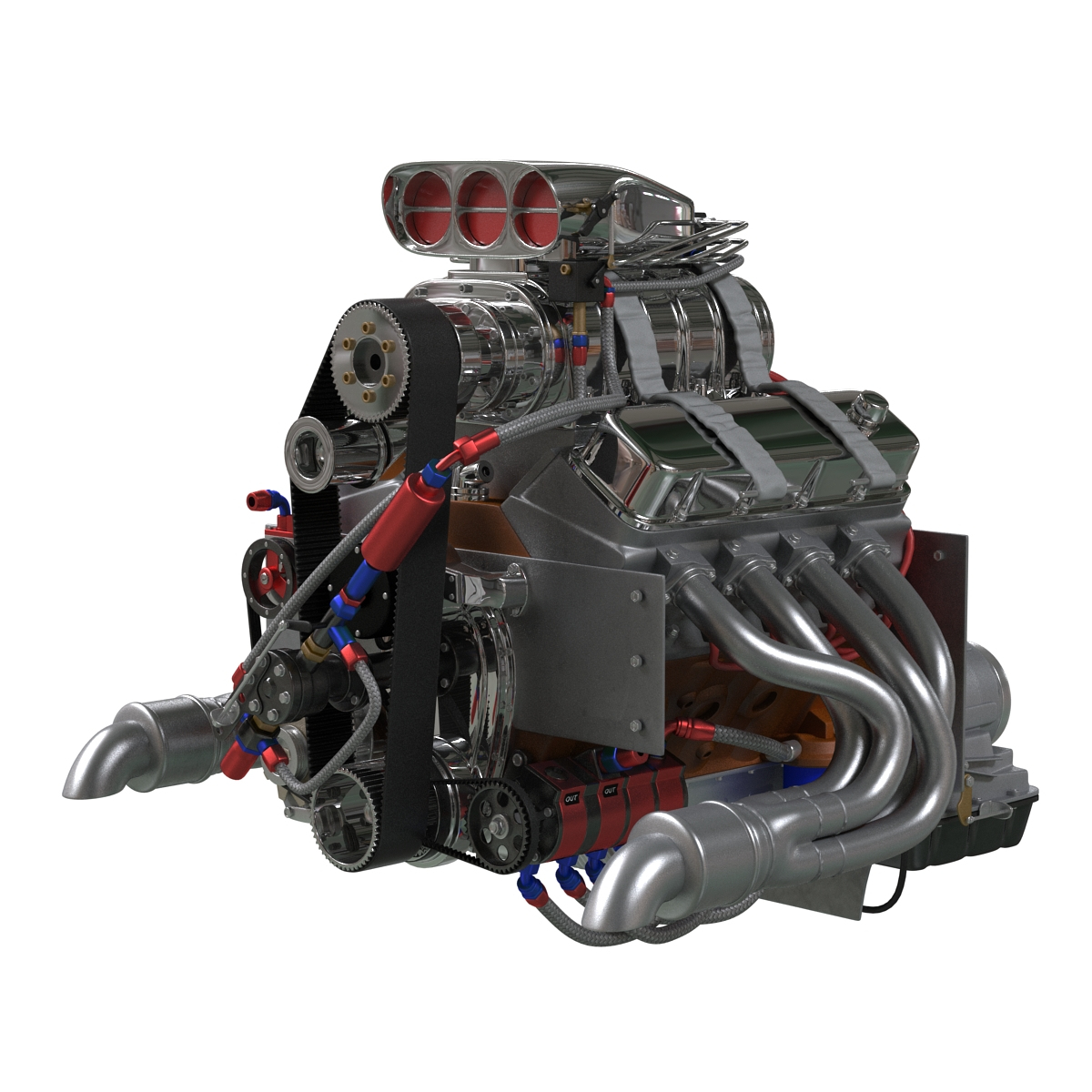 3d car engine blower model