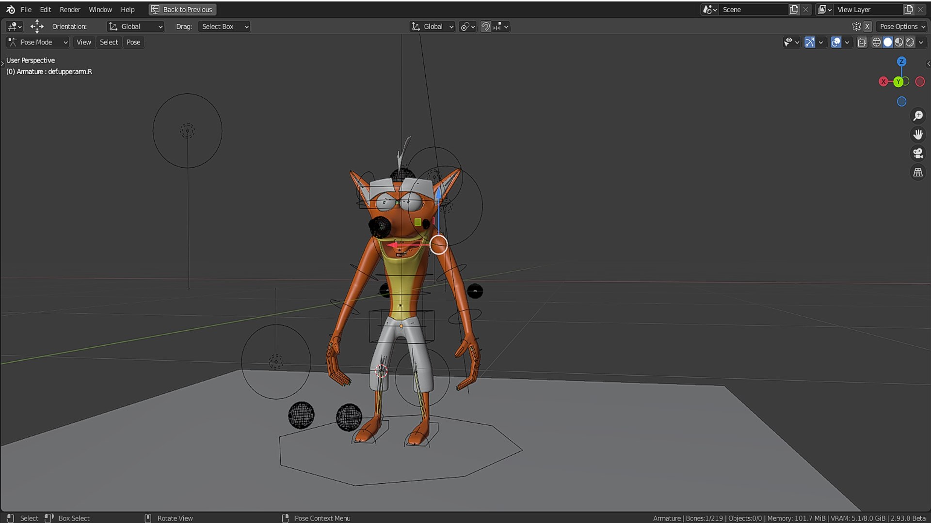 3D Crash Bandicoot Rigged For Blender 2.92 - TurboSquid 1728940