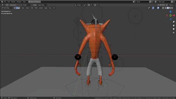 3D Crash Bandicoot Rigged for Blender 2.92 - TurboSquid 1728940
