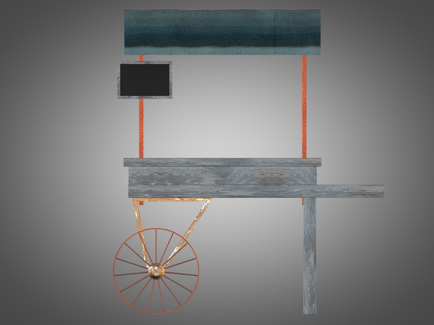 Flower Cart 3d Model