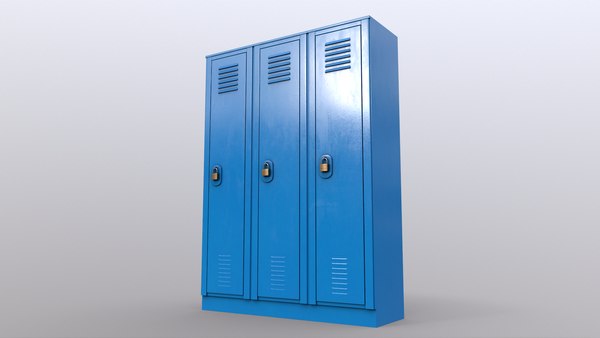 3D model PBR School Gym Locker 01 - Blue Light - TurboSquid 1773464