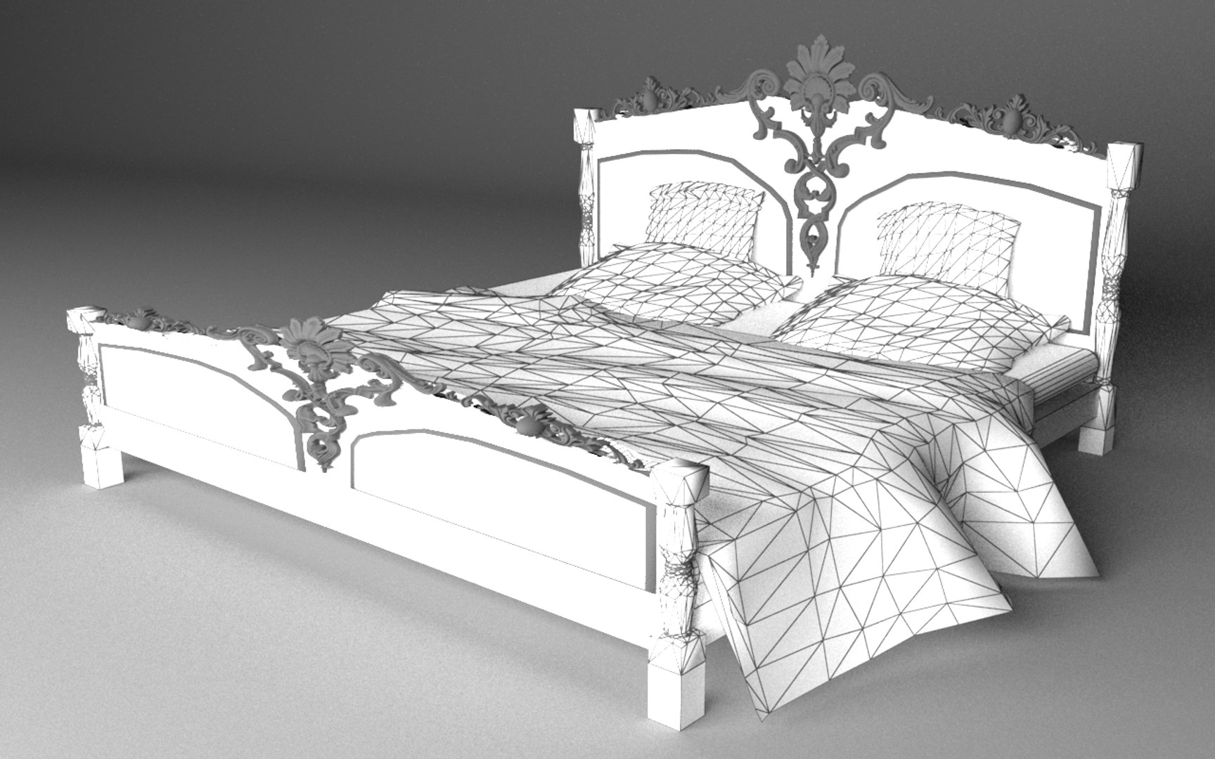 3D king bed model - TurboSquid 1497194
