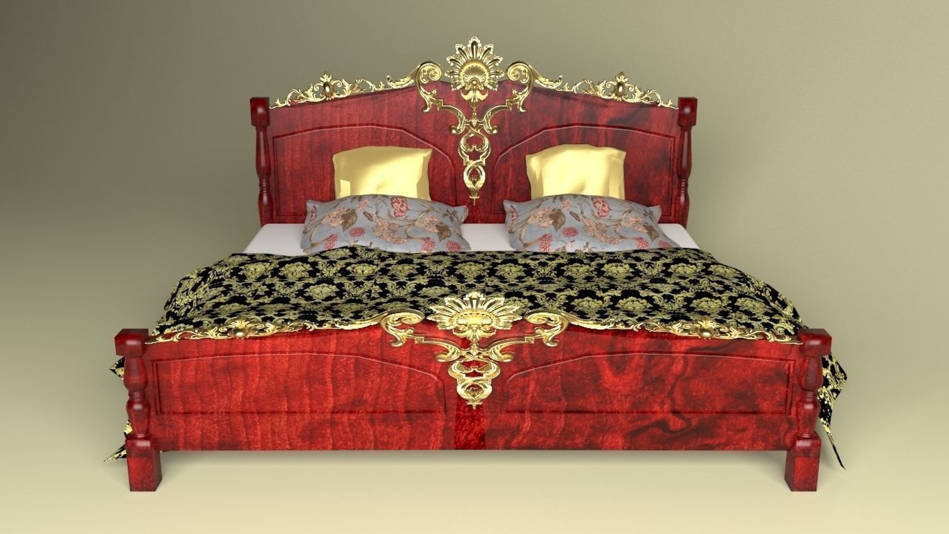 3D king bed model - TurboSquid 1497194