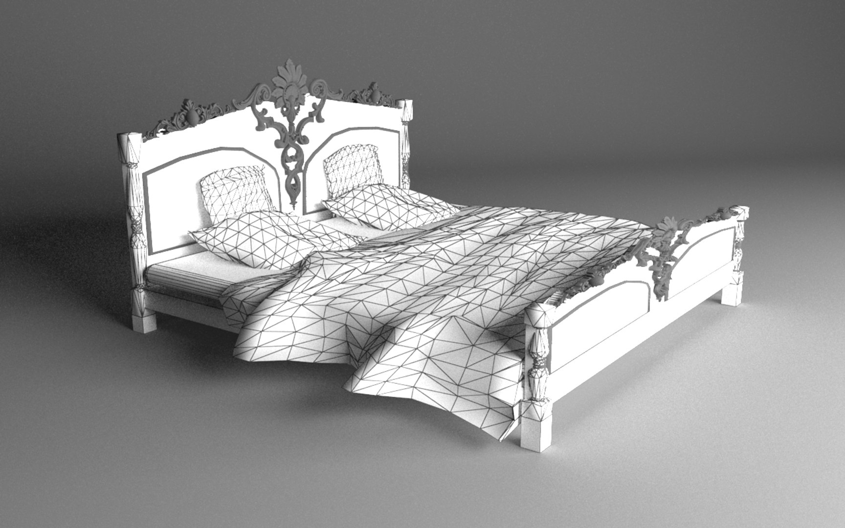 3D king bed model - TurboSquid 1497194