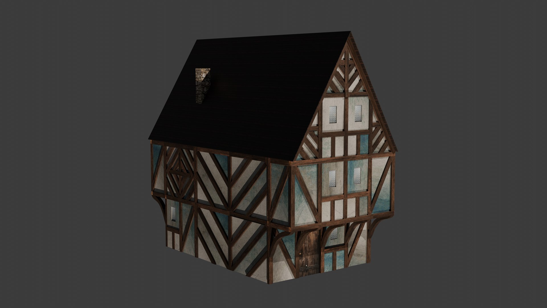 3D Western European Medieval Timber Framed Building Kit WEMTFBKKitbash ...