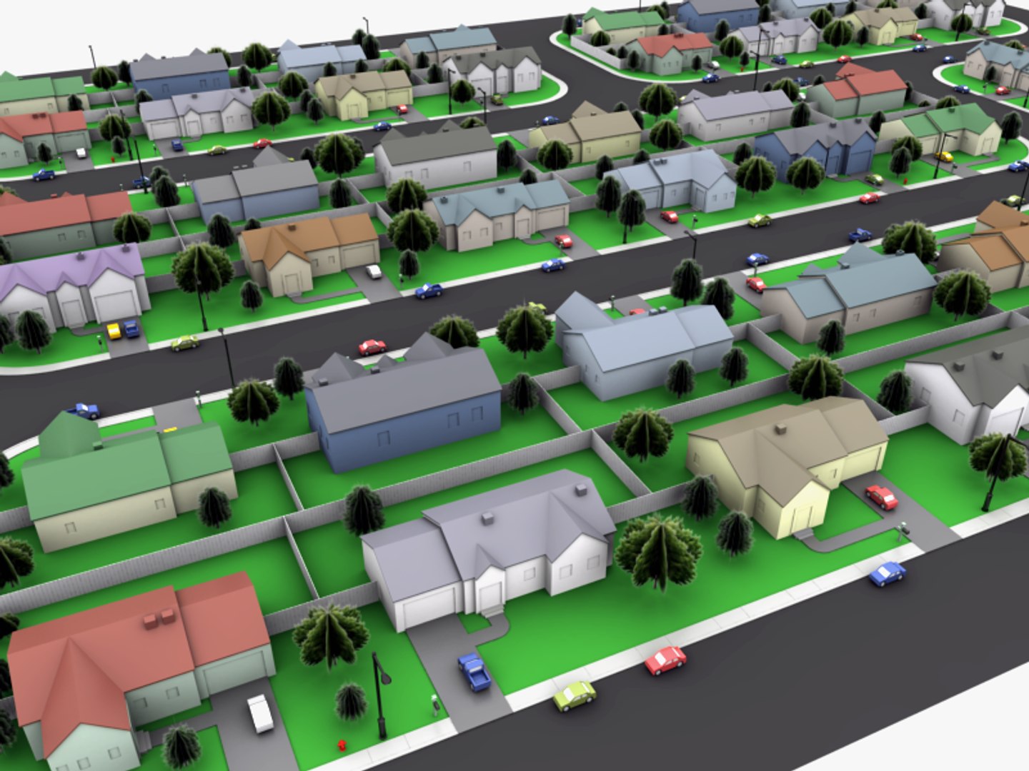 3d Model Neighborhood Block