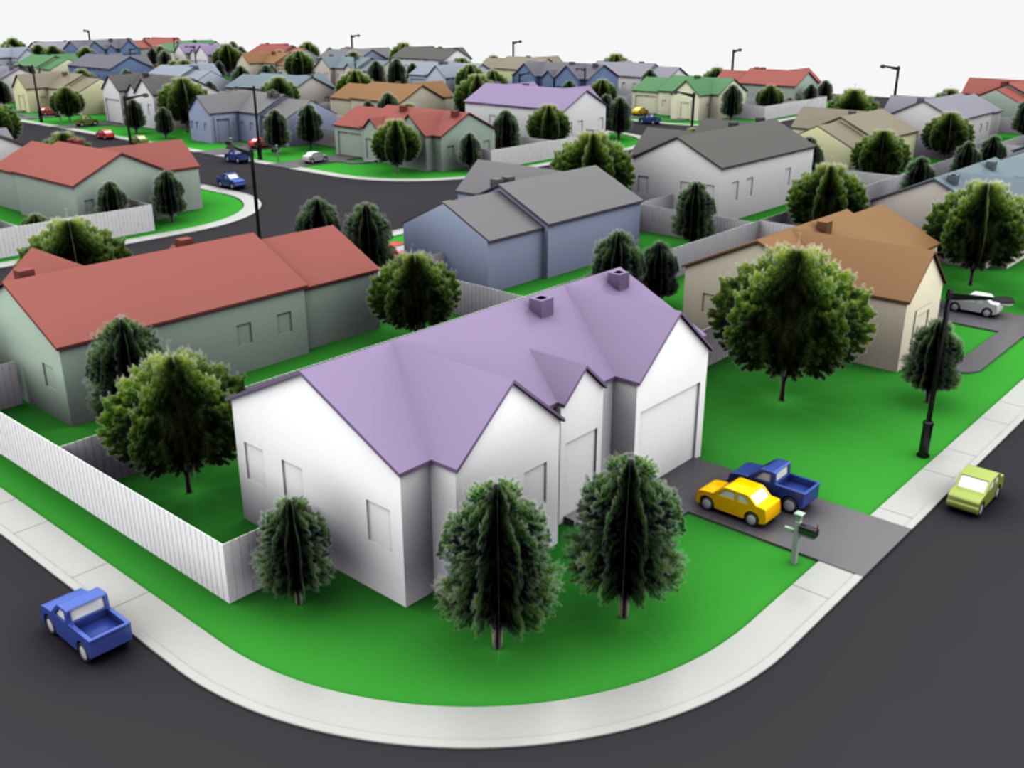 3d Model Neighborhood Block