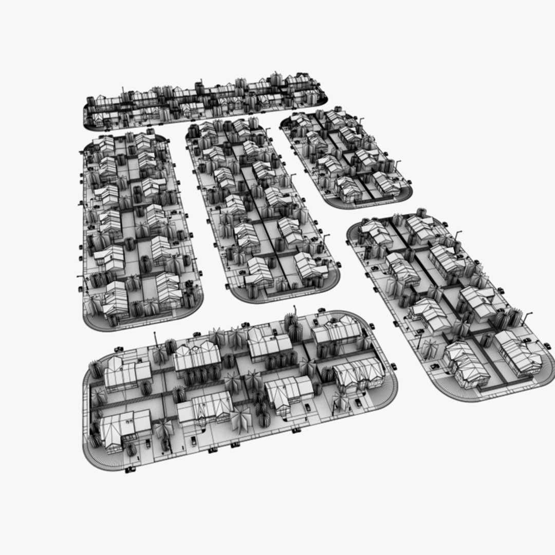 3d Model Neighborhood Block
