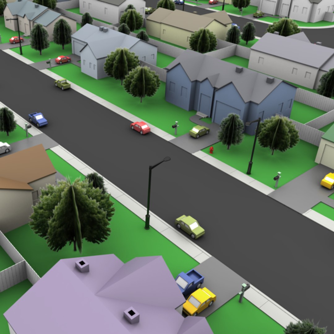 3d Model Neighborhood Block