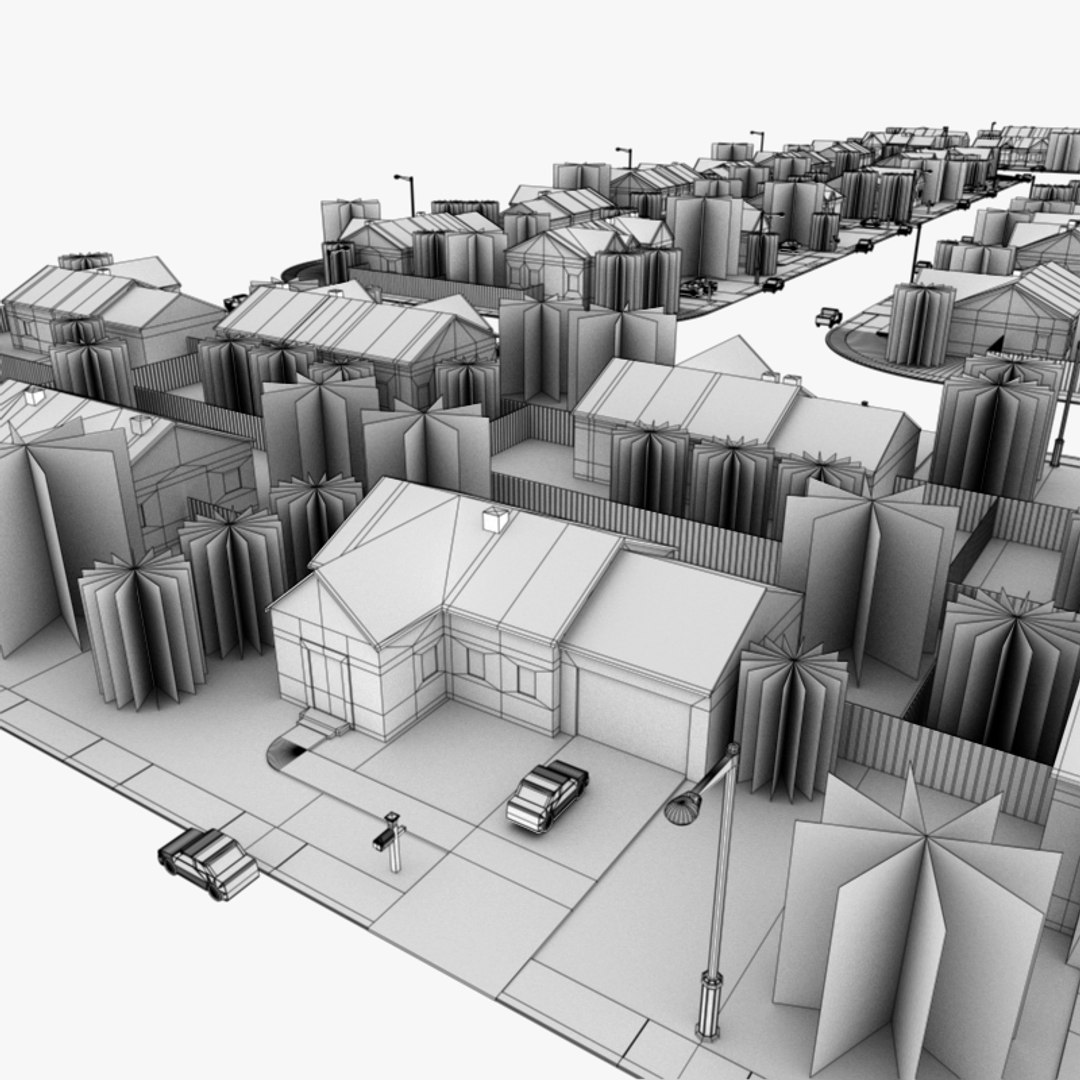 3d Model Neighborhood Block
