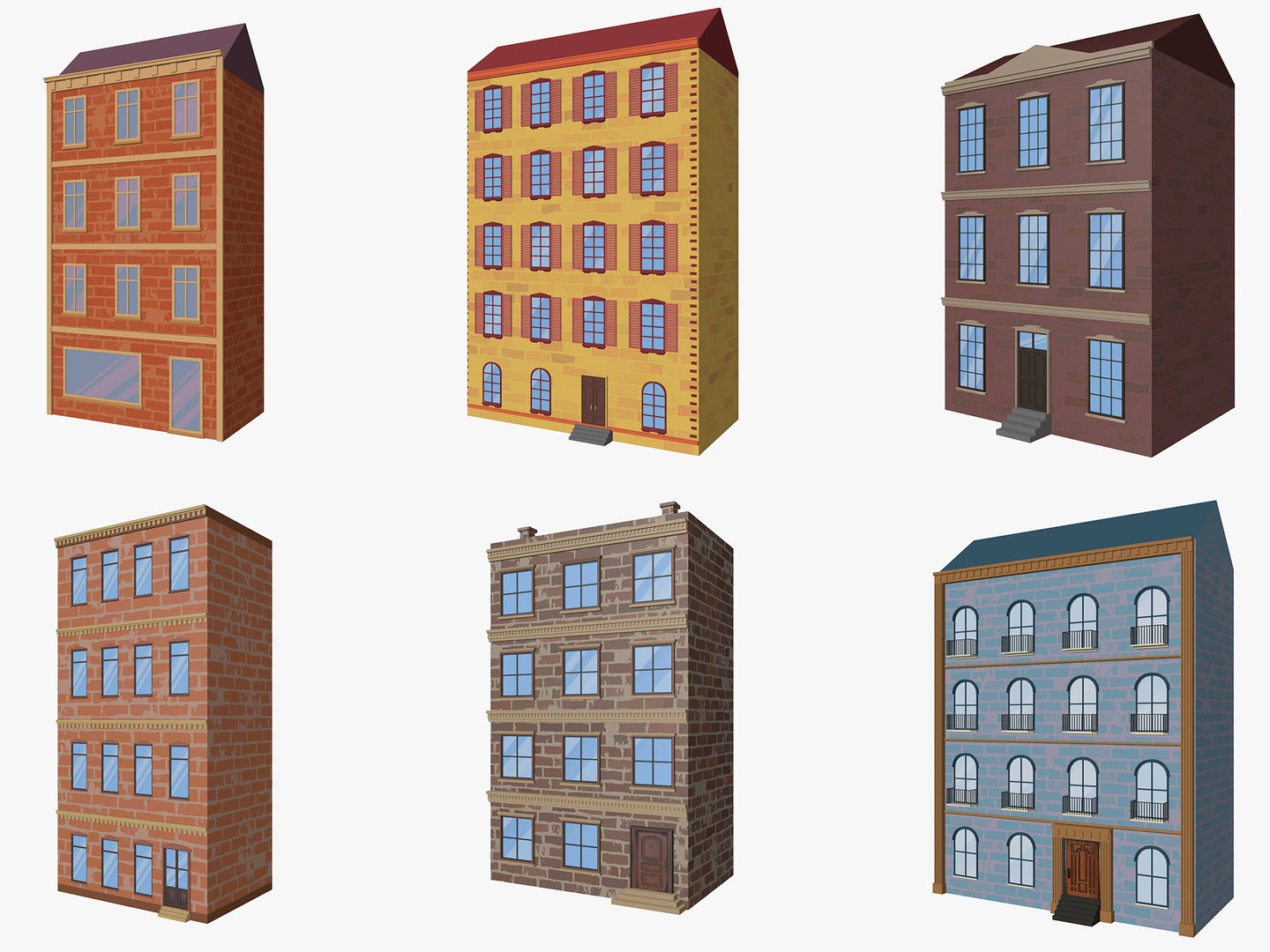 3D Cartoon City Pack Low-poly 3D Model Model - TurboSquid 2261023