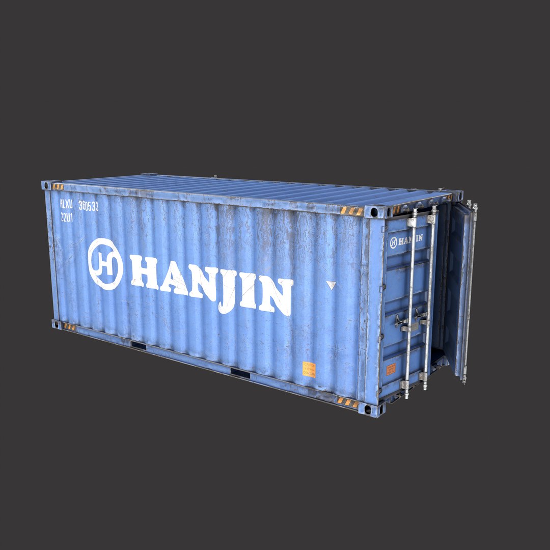 3D 20 Ft Old And New Container Collection Low-poly 3D Model Model ...