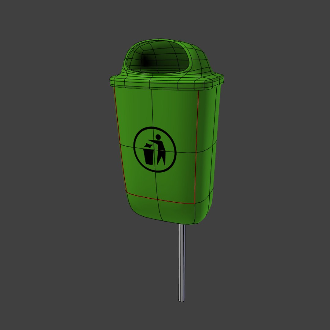 Street Bin 3d Model