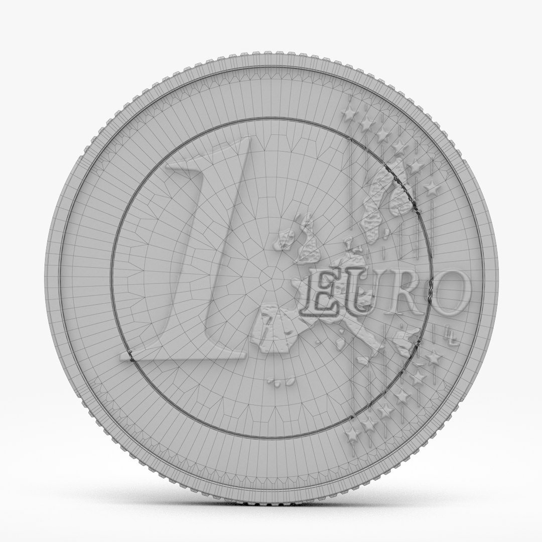 3d model euro coin