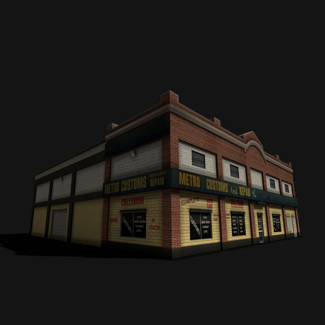 3d Model Of Car Repair Workshop