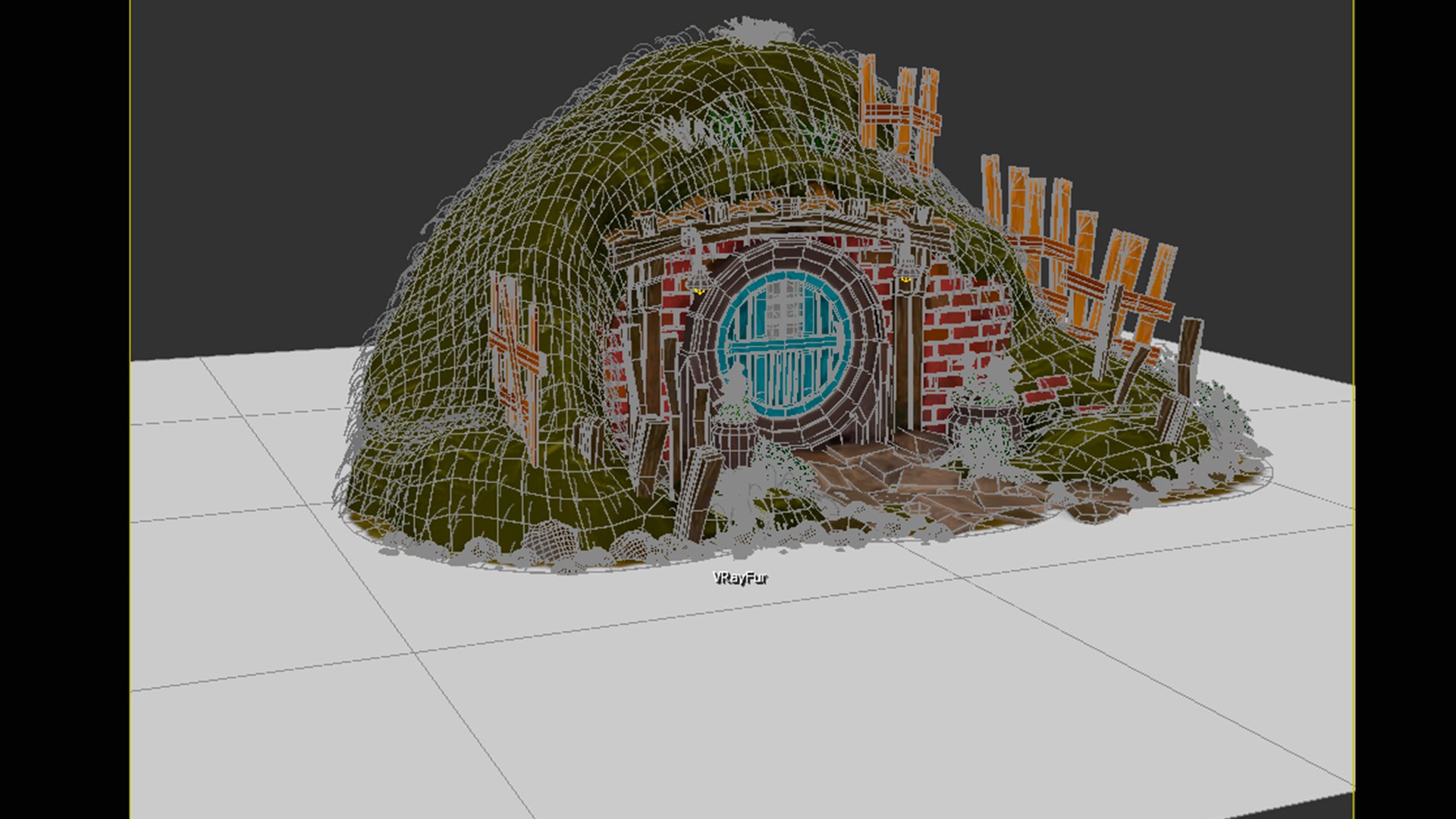 3D Old Hobbit House In The Hill V-Ray Fur High-poly - TurboSquid 2339054