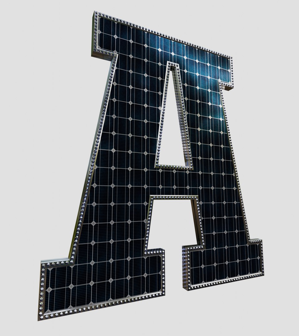Solar Panel Letter - A 3D - TurboSquid 2242038