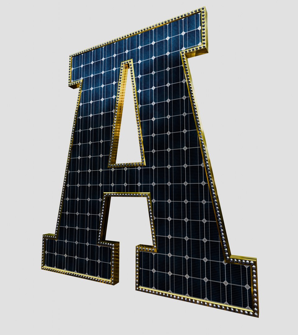 Solar Panel Letter - A 3D - TurboSquid 2242038