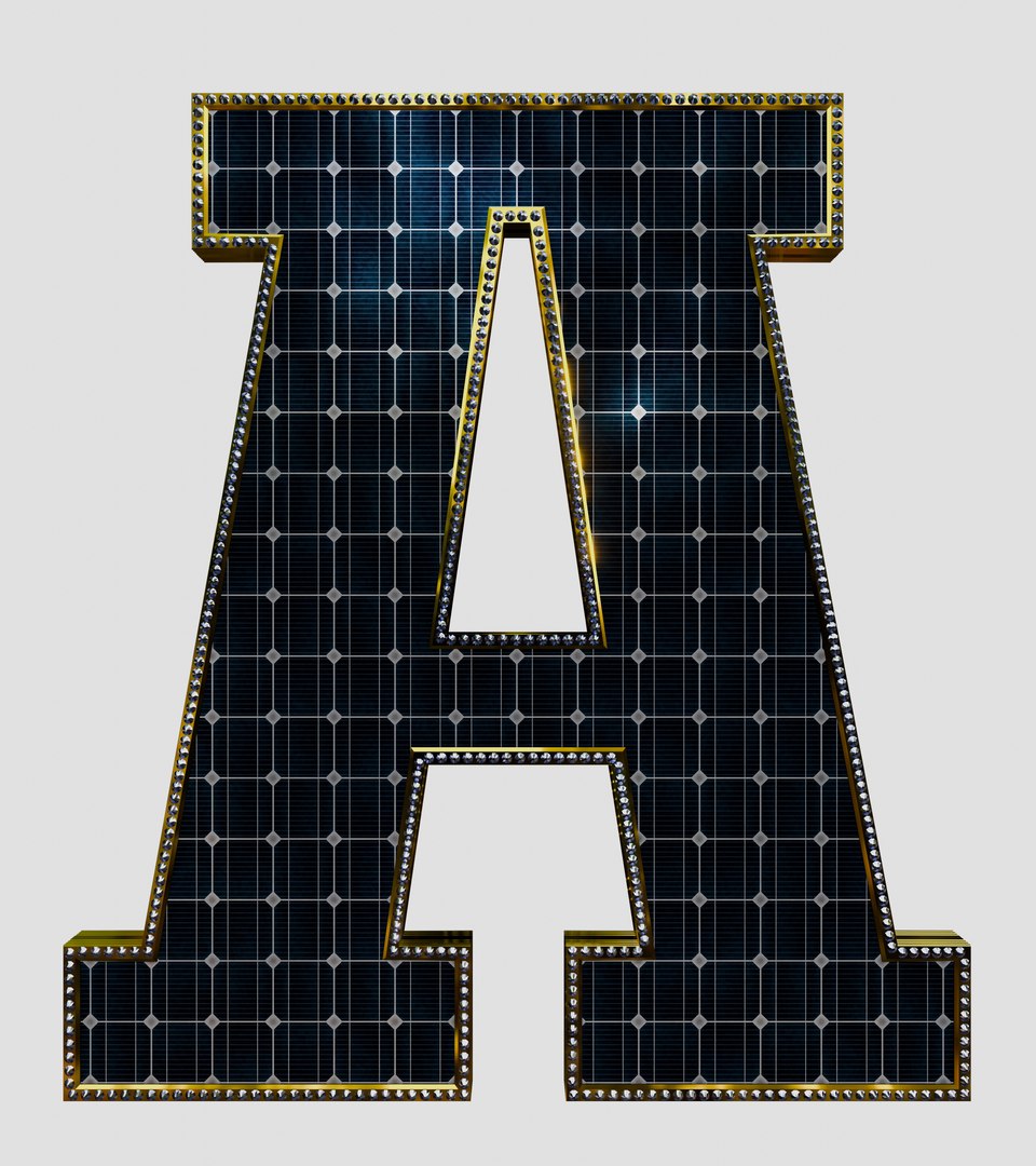 Solar Panel Letter - A 3D - TurboSquid 2242038