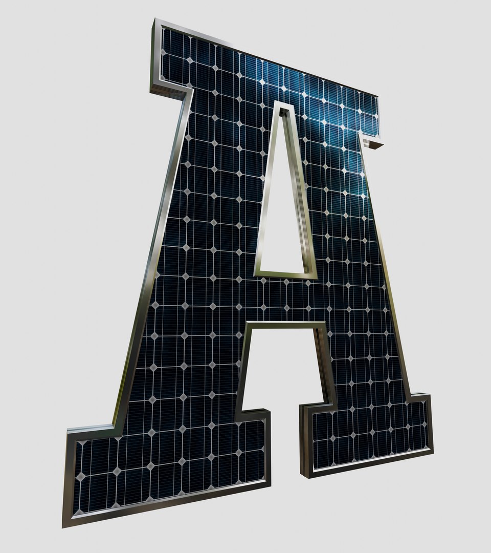 Solar Panel Letter - A 3D - TurboSquid 2242038