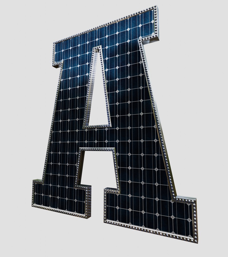 Solar Panel Letter - A 3D - TurboSquid 2242038