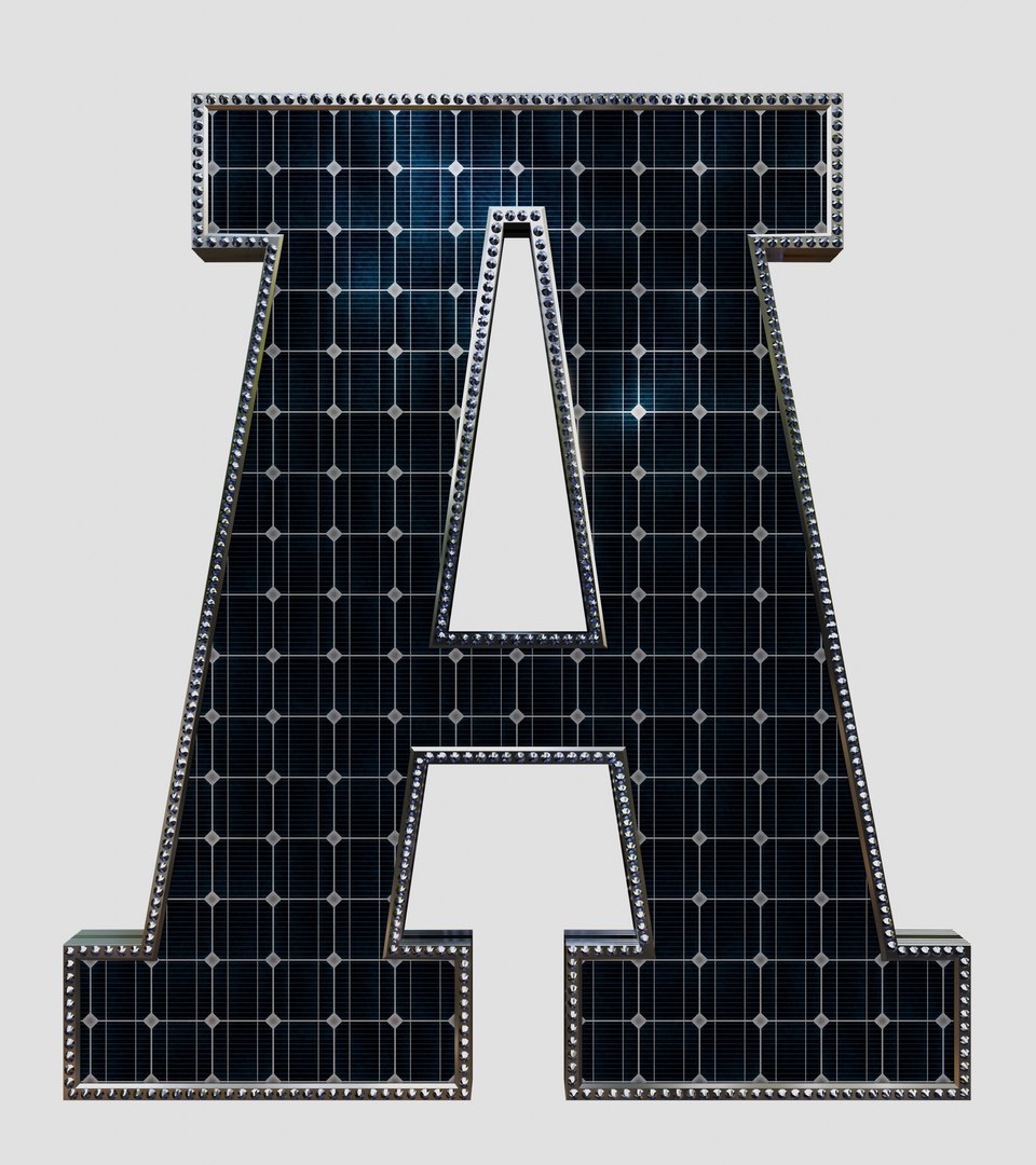 Solar Panel Letter - A 3D - TurboSquid 2242038