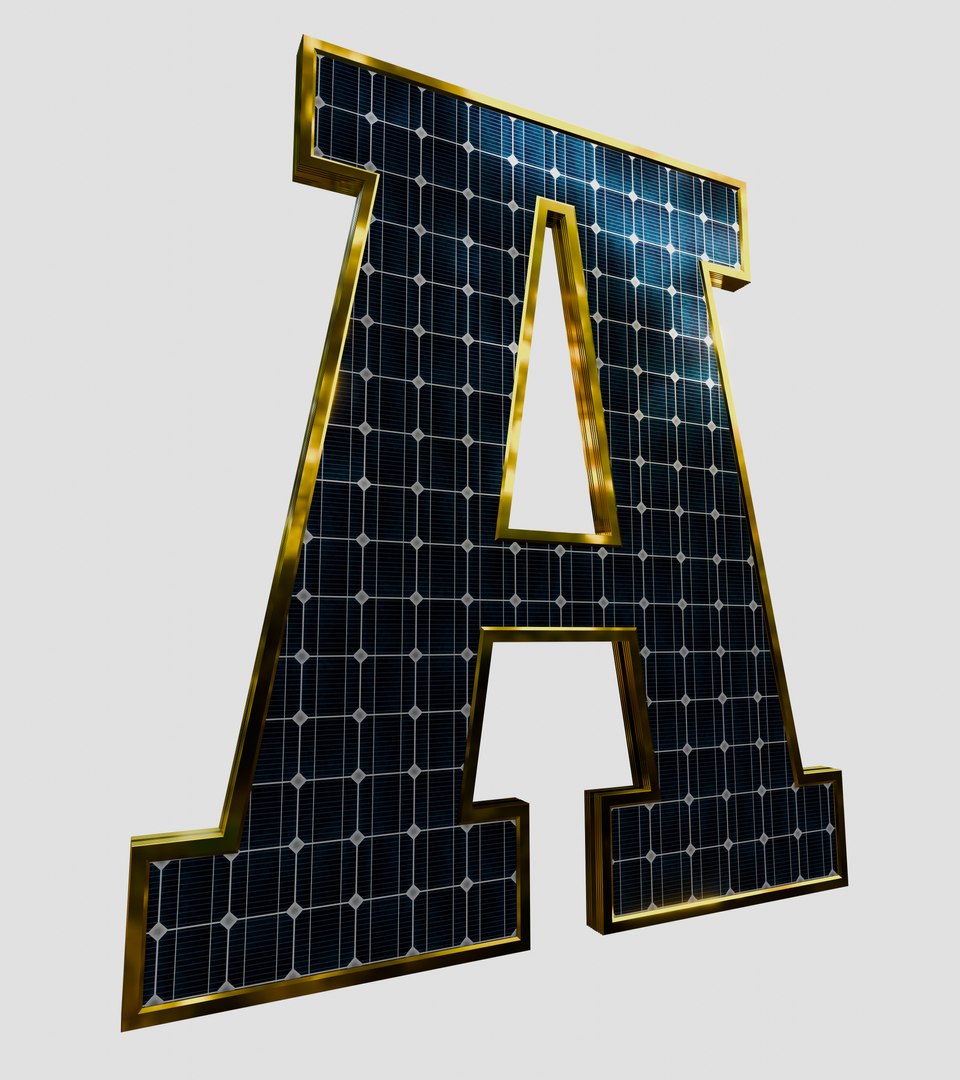 Solar Panel Letter - A 3D - TurboSquid 2242038