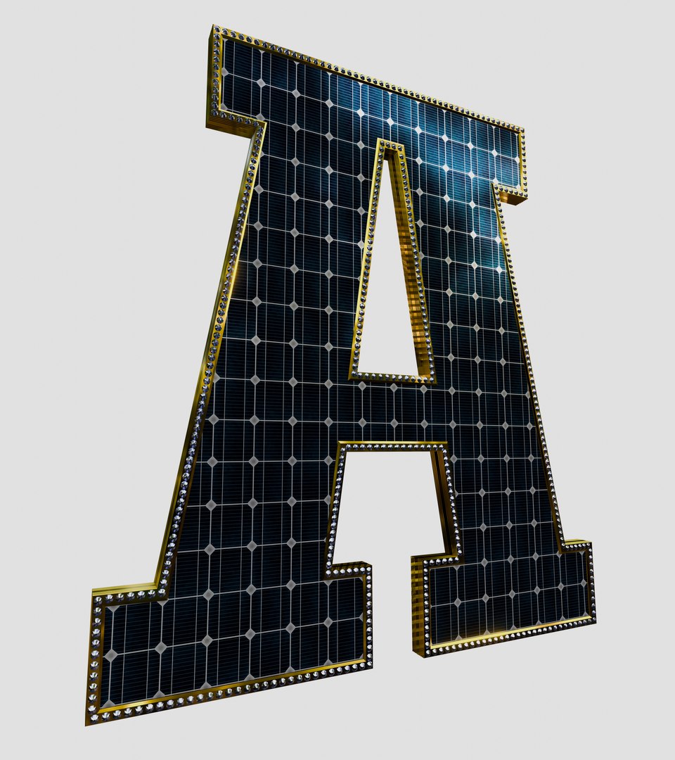 Solar Panel Letter - A 3D - TurboSquid 2242038