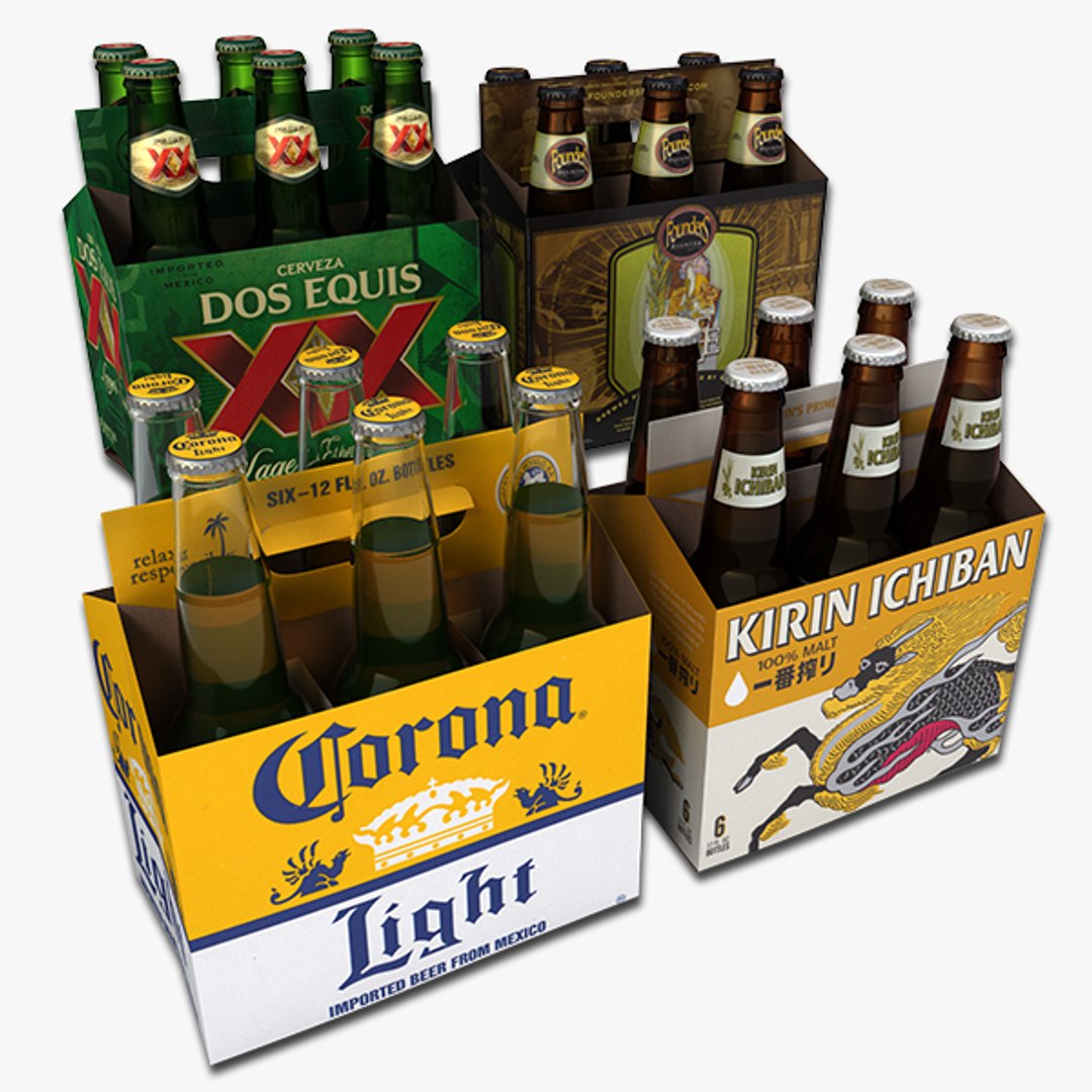 3d Model Of Set Packs Beer