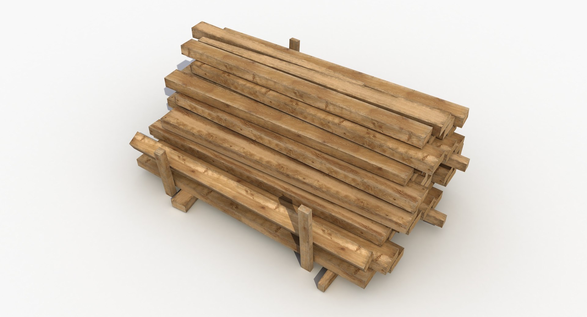3d wooden wood beam model