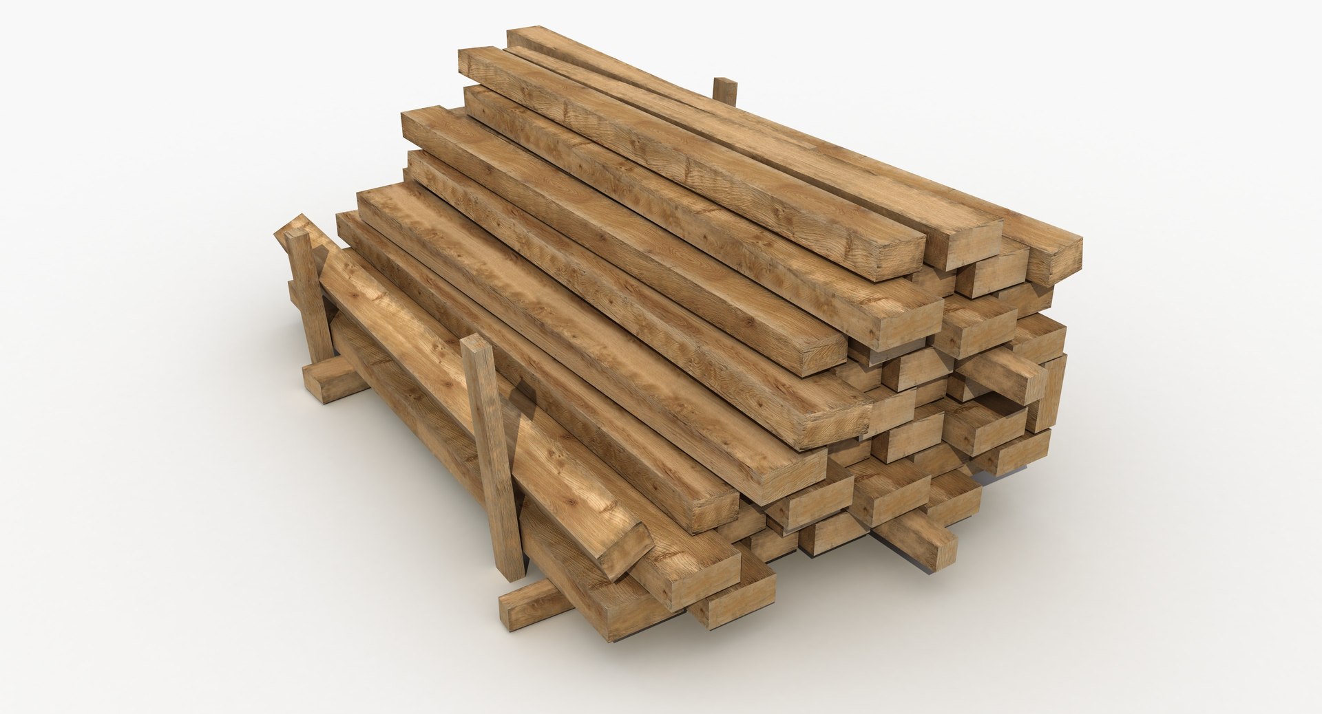 3d wooden wood beam model