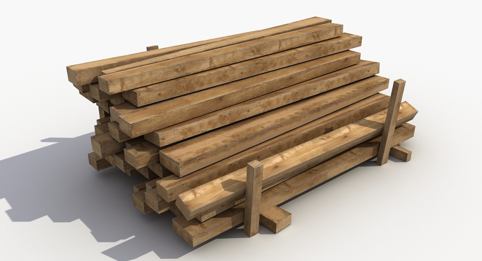 3d wooden wood beam model