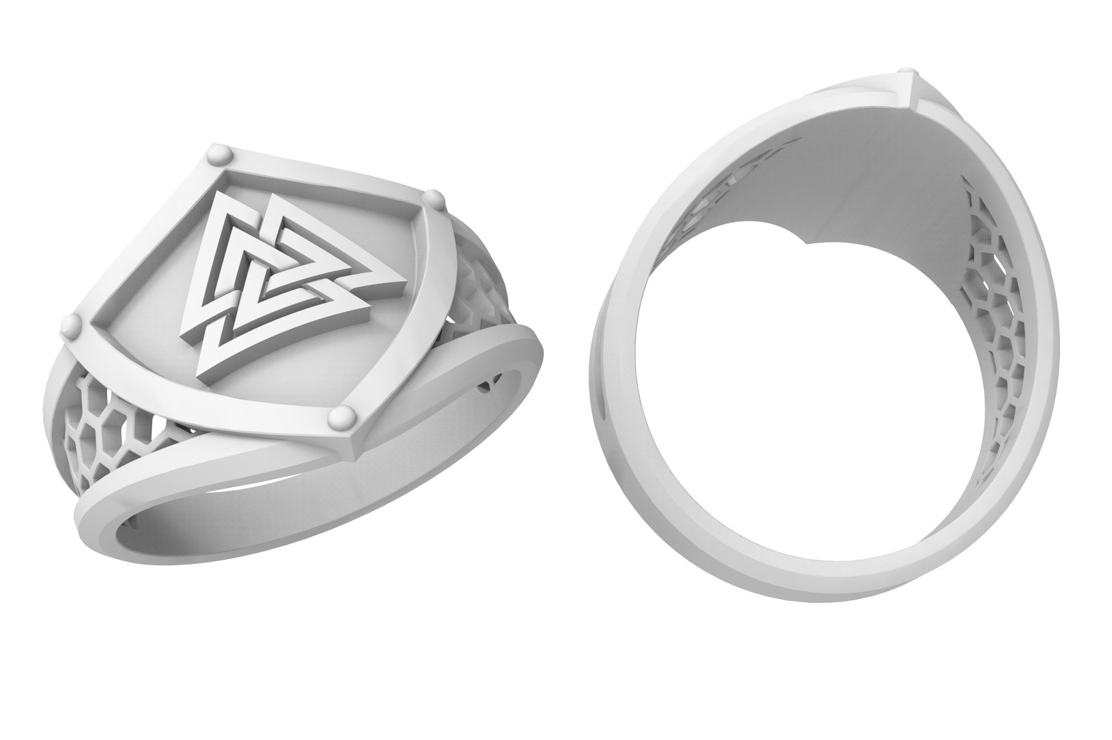 Jewellery viking ring valknut 3D model - TurboSquid 1339140