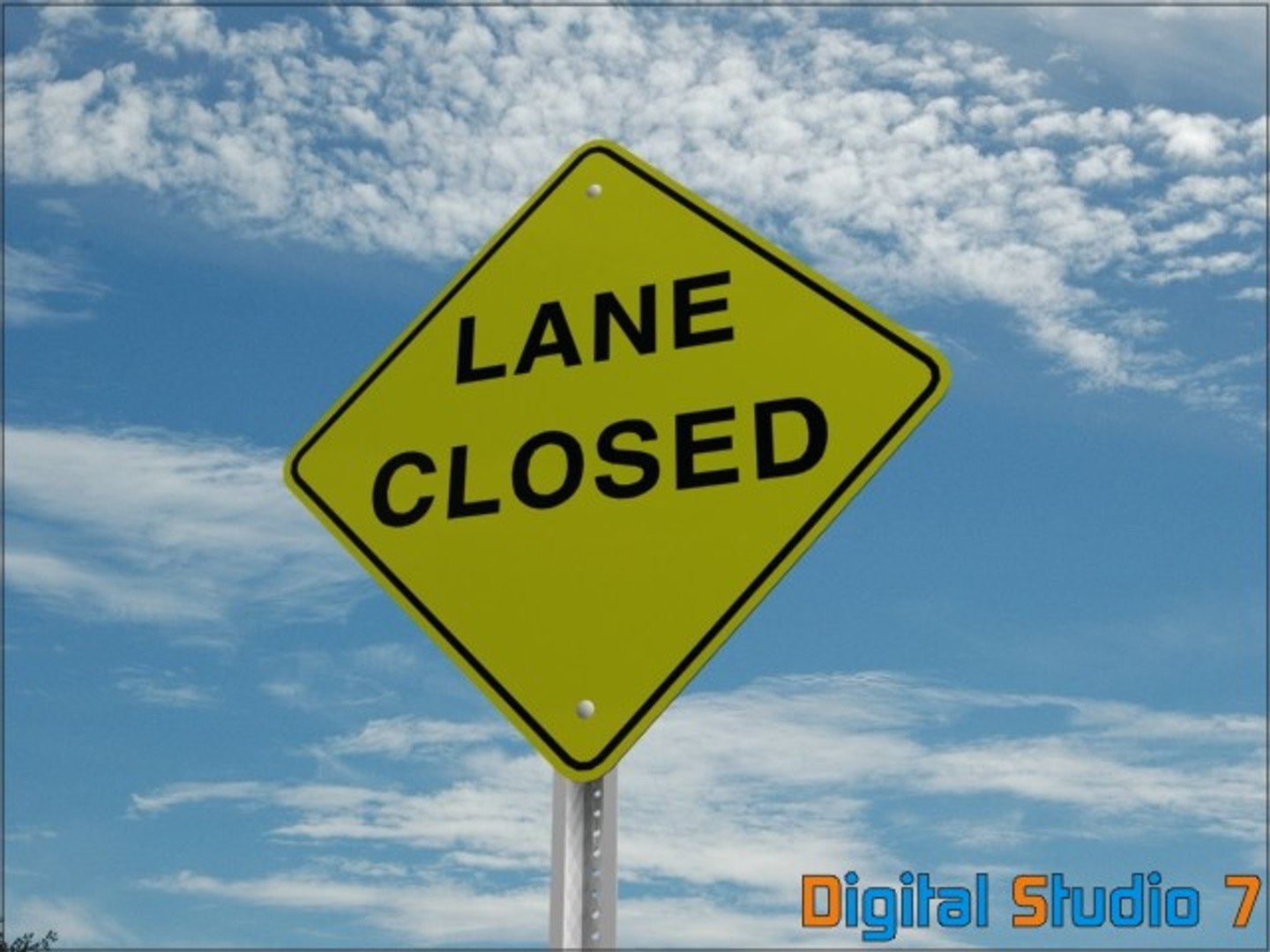 3ds Lane Closed Sign