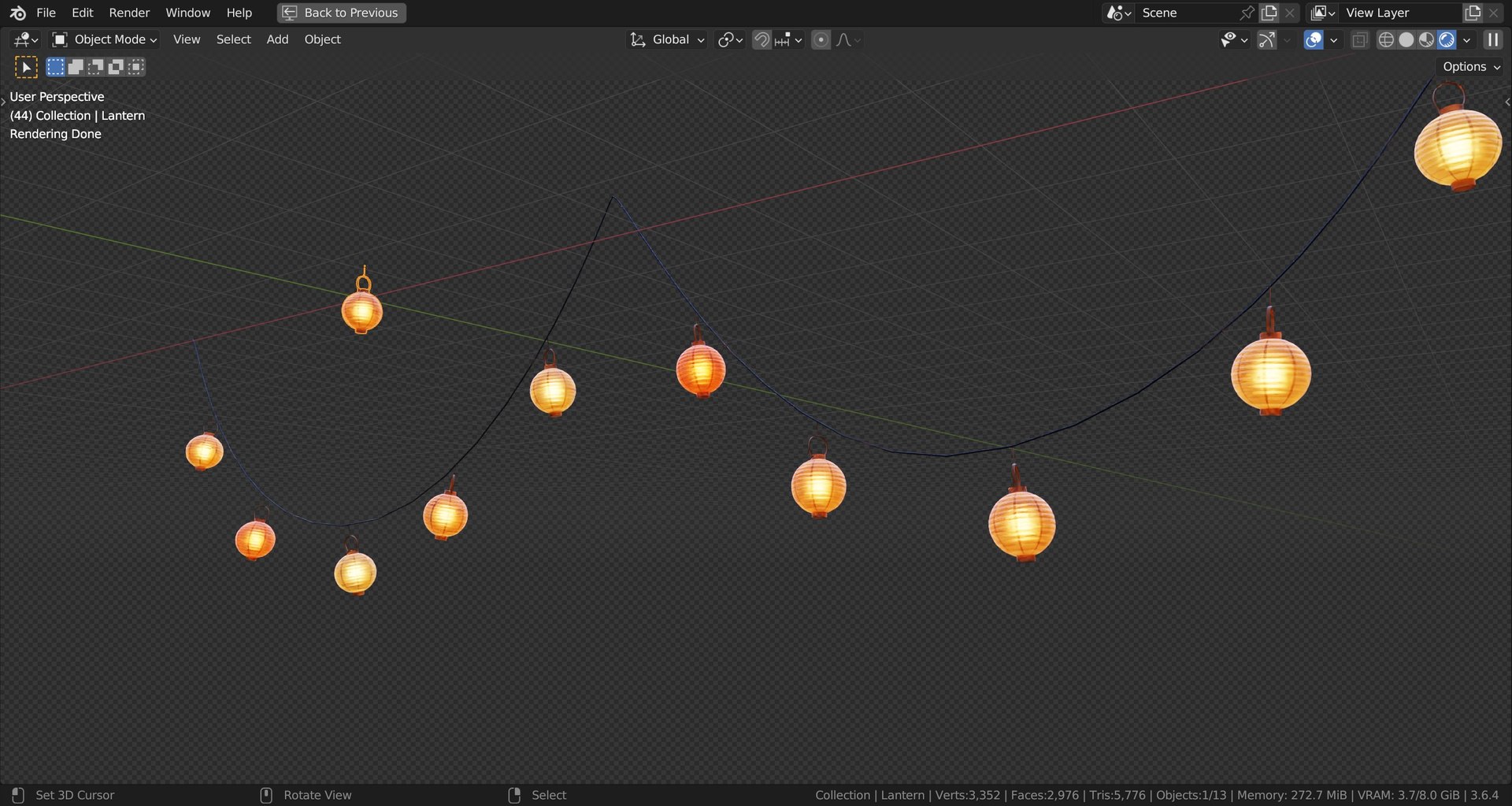 3D Hanging Paper Lanterns-Geometry Nodes Model - TurboSquid 2144949