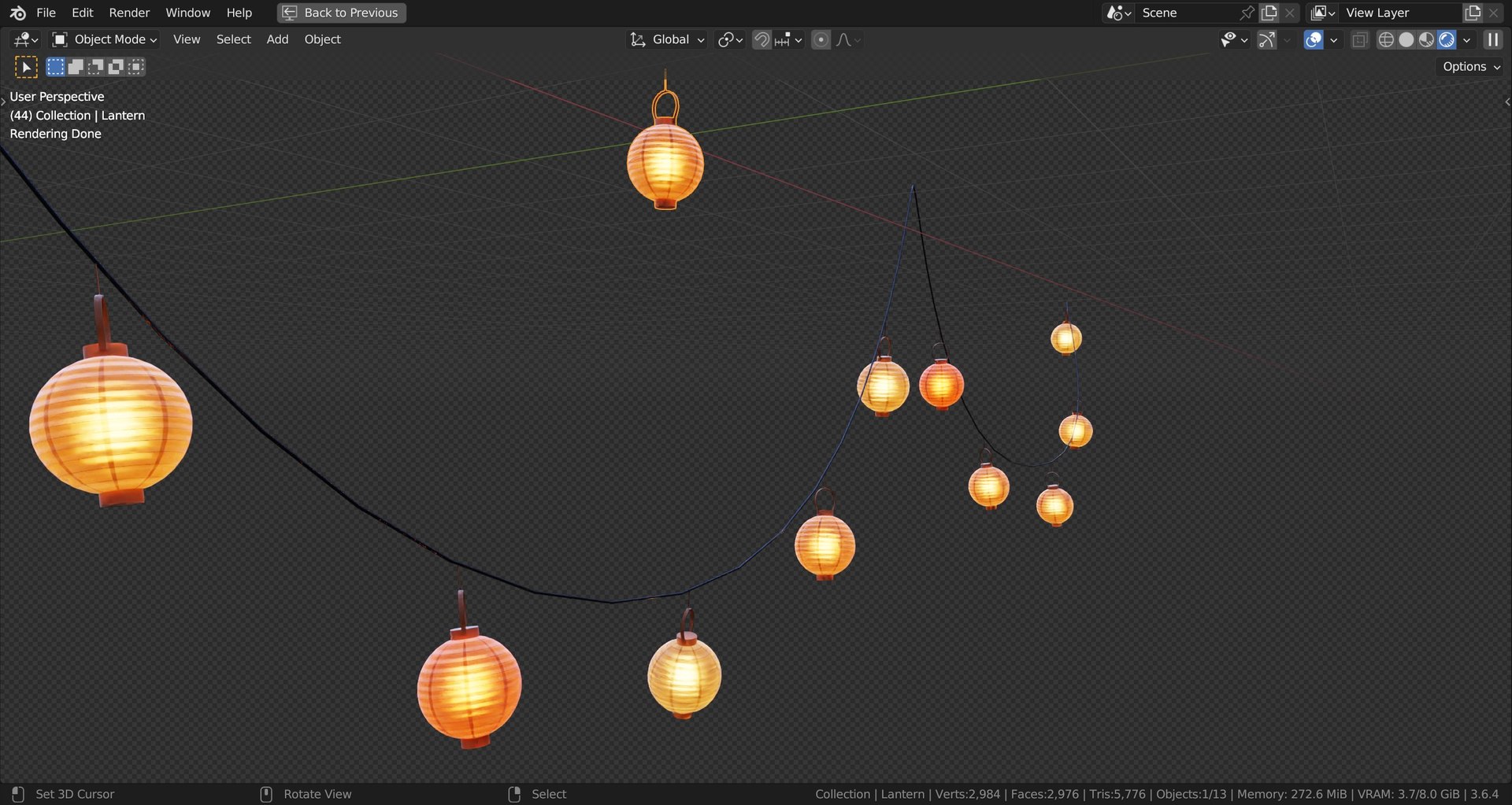 3D Hanging Paper Lanterns-Geometry Nodes Model - TurboSquid 2144949
