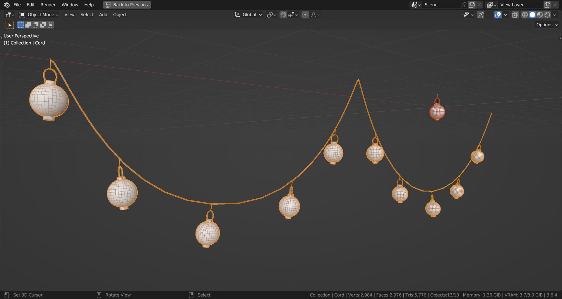 3D Hanging Paper Lanterns-Geometry Nodes Model - TurboSquid 2144949