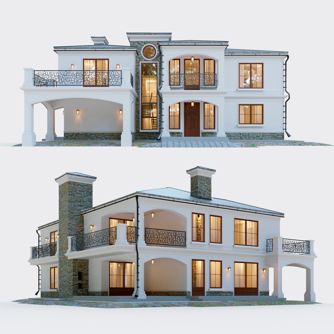 3D house neoclassical style - TurboSquid 1682305