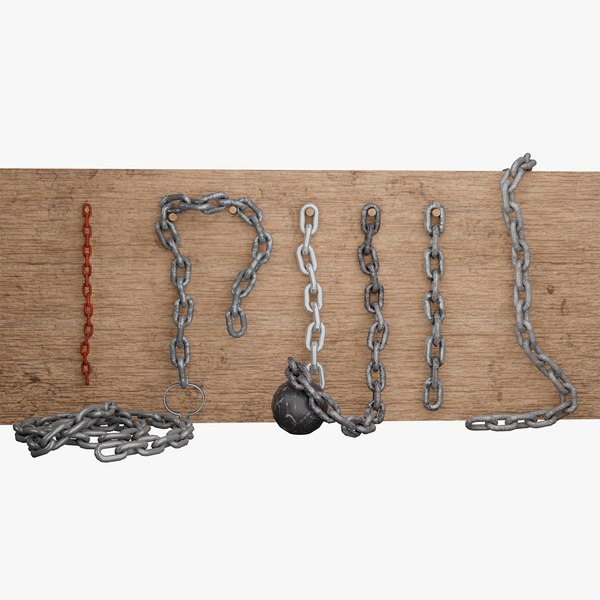 modelo 3d Pack of 7 chains Low poly - TurboSquid 2040072