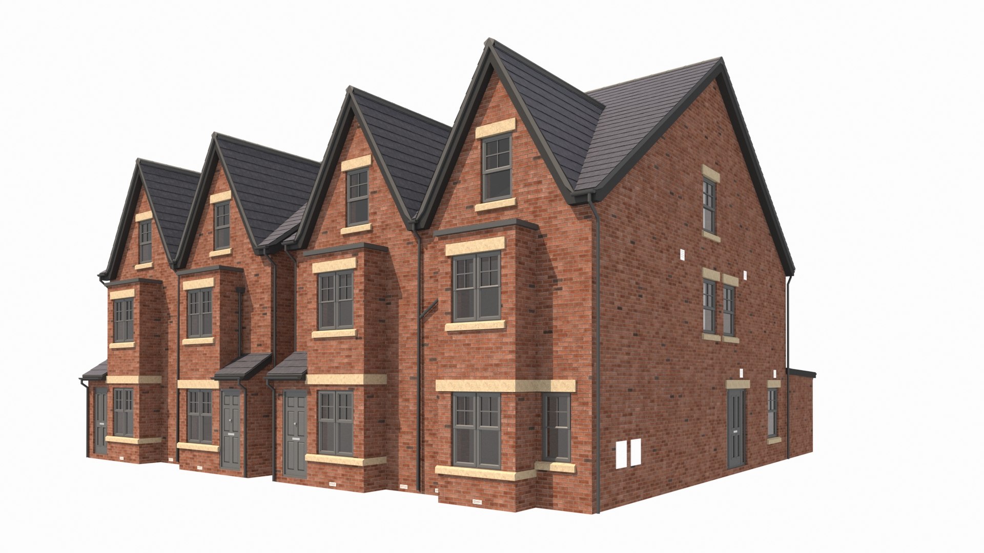 3D House Semi Detached - TurboSquid 1601795