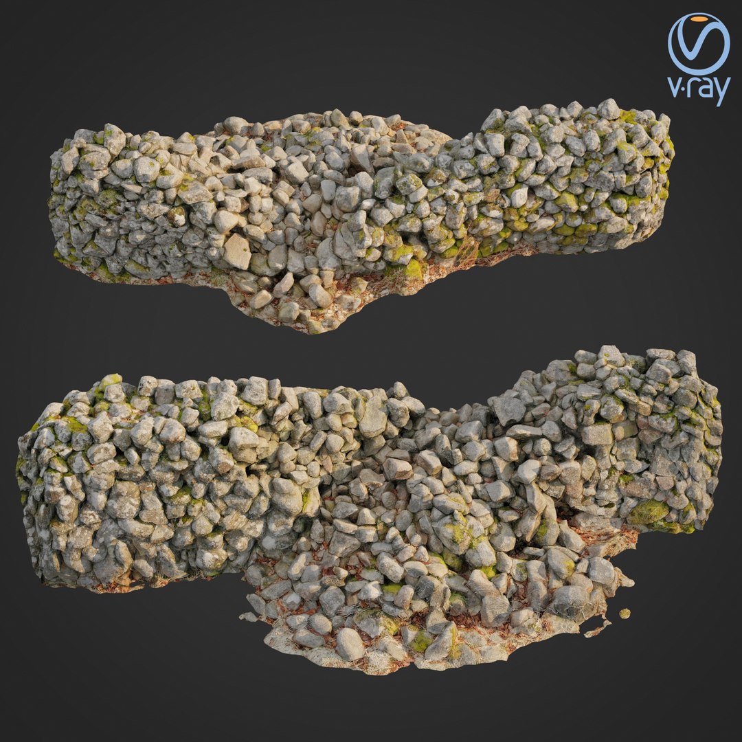 3D Model Stone Wall B - TurboSquid 1277438