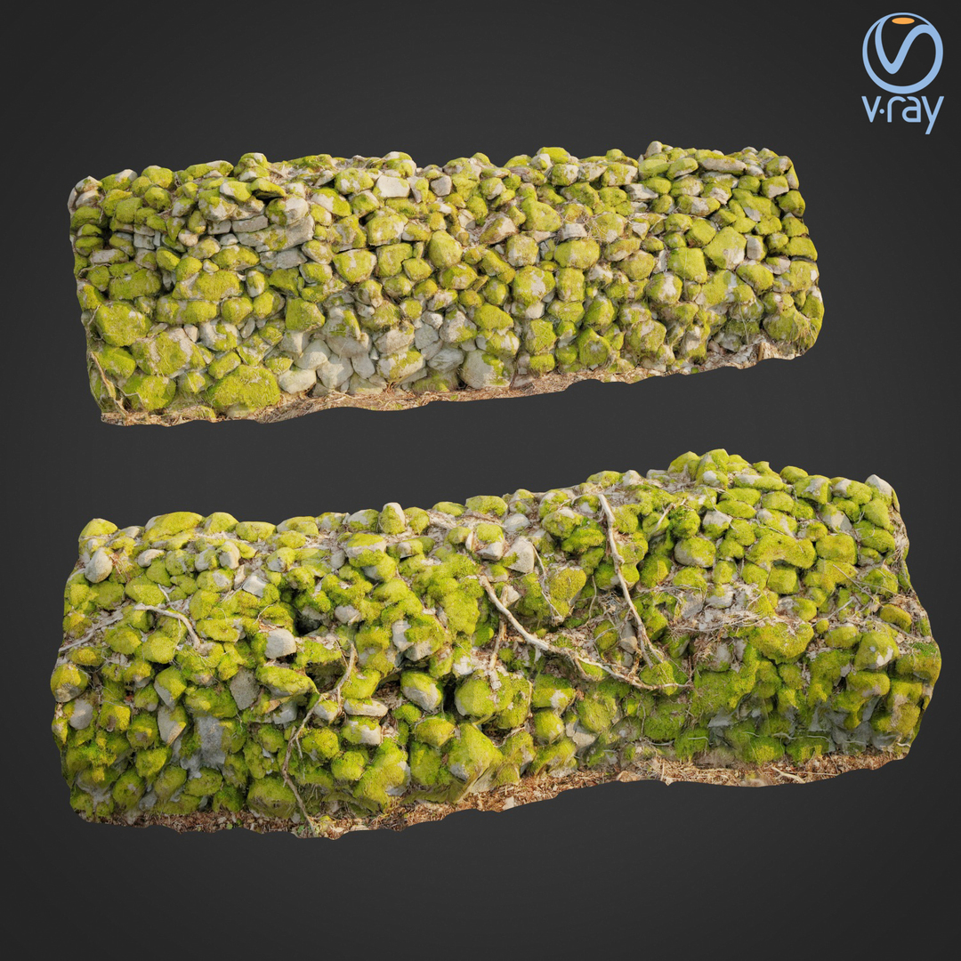 3D model stone wall b - TurboSquid 1277438