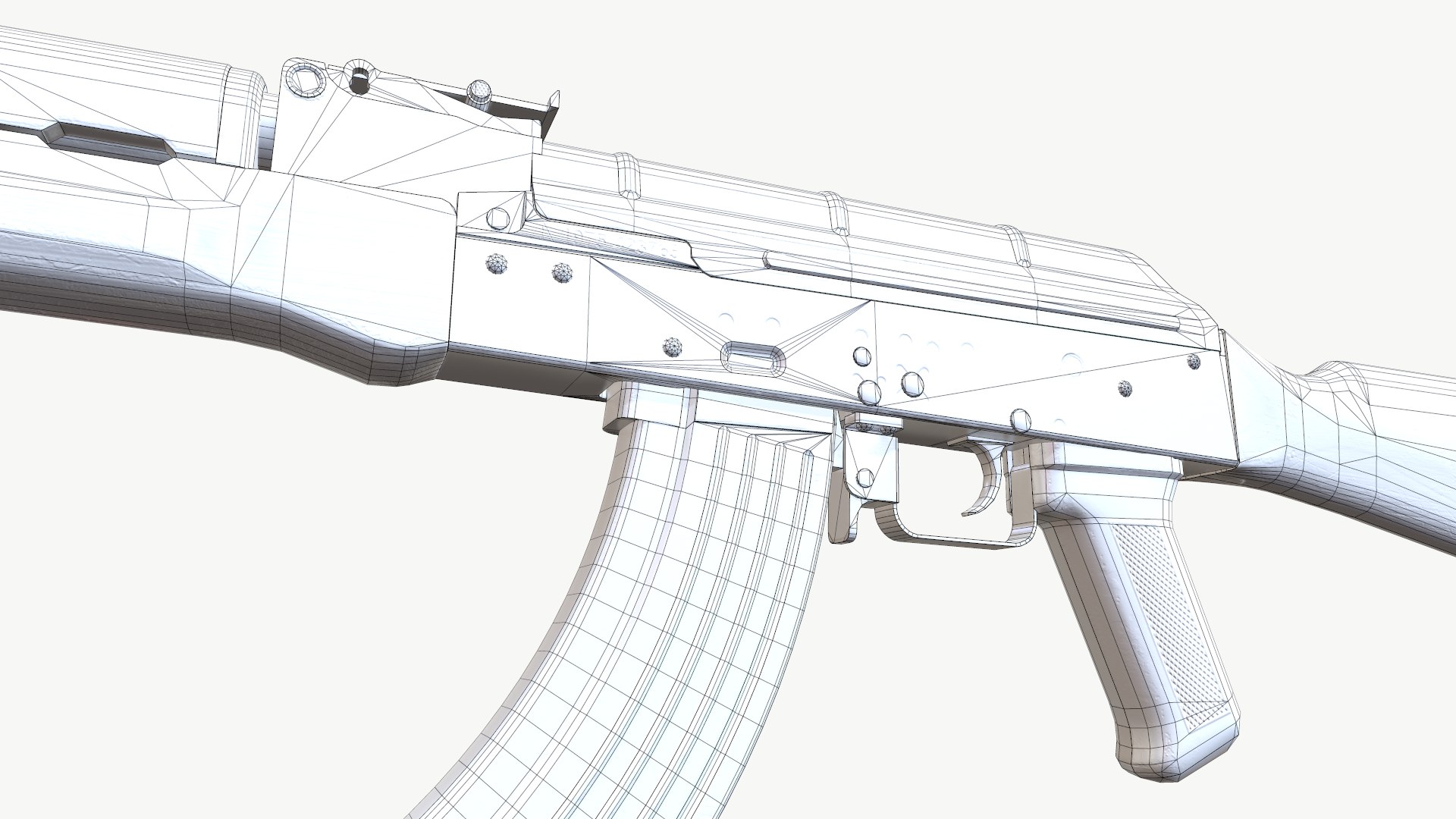 akm automatic rifle ak-47 3d model
