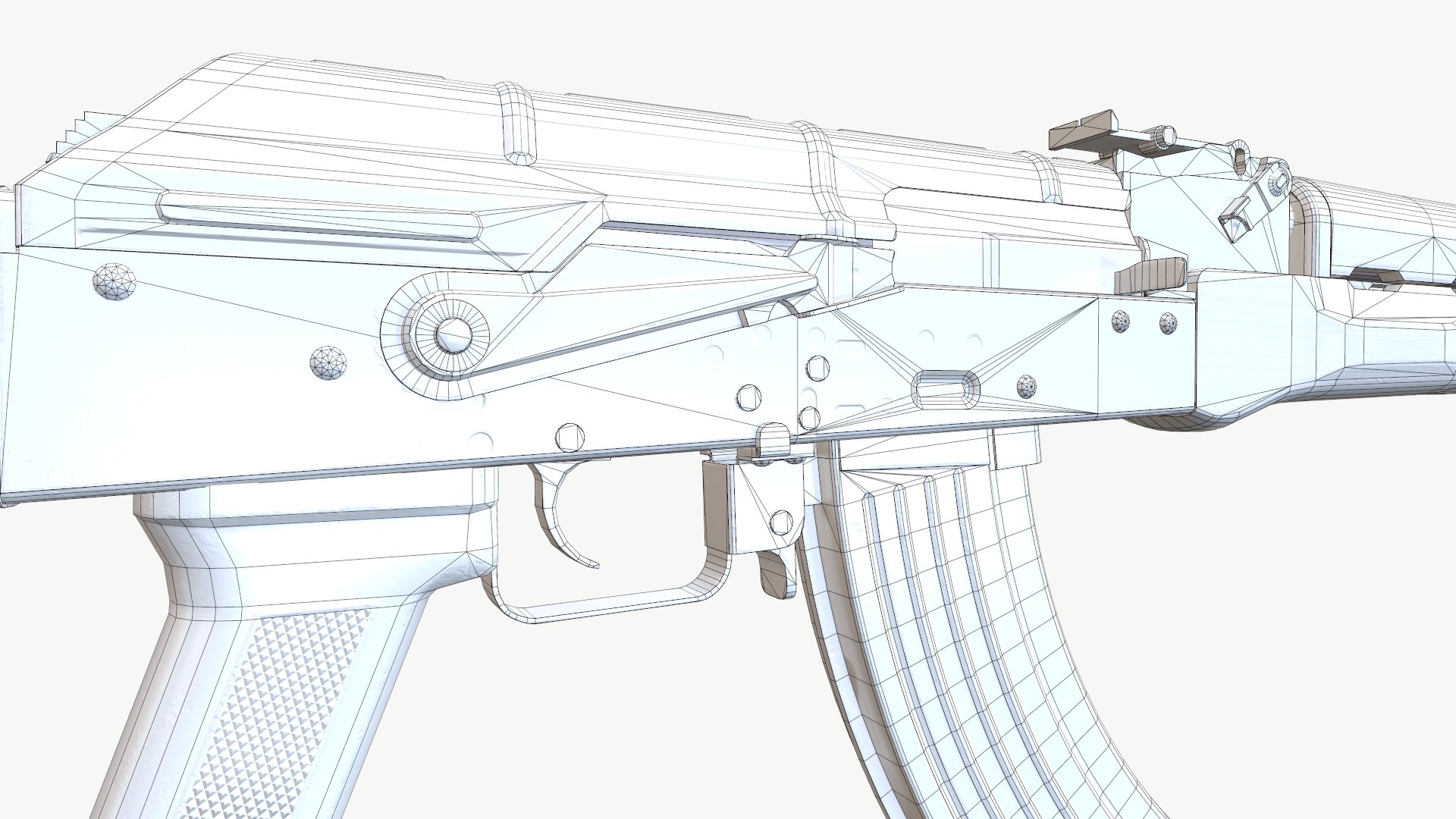 akm automatic rifle ak-47 3d model