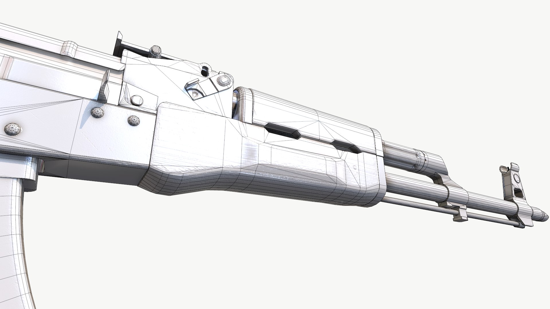 akm automatic rifle ak-47 3d model